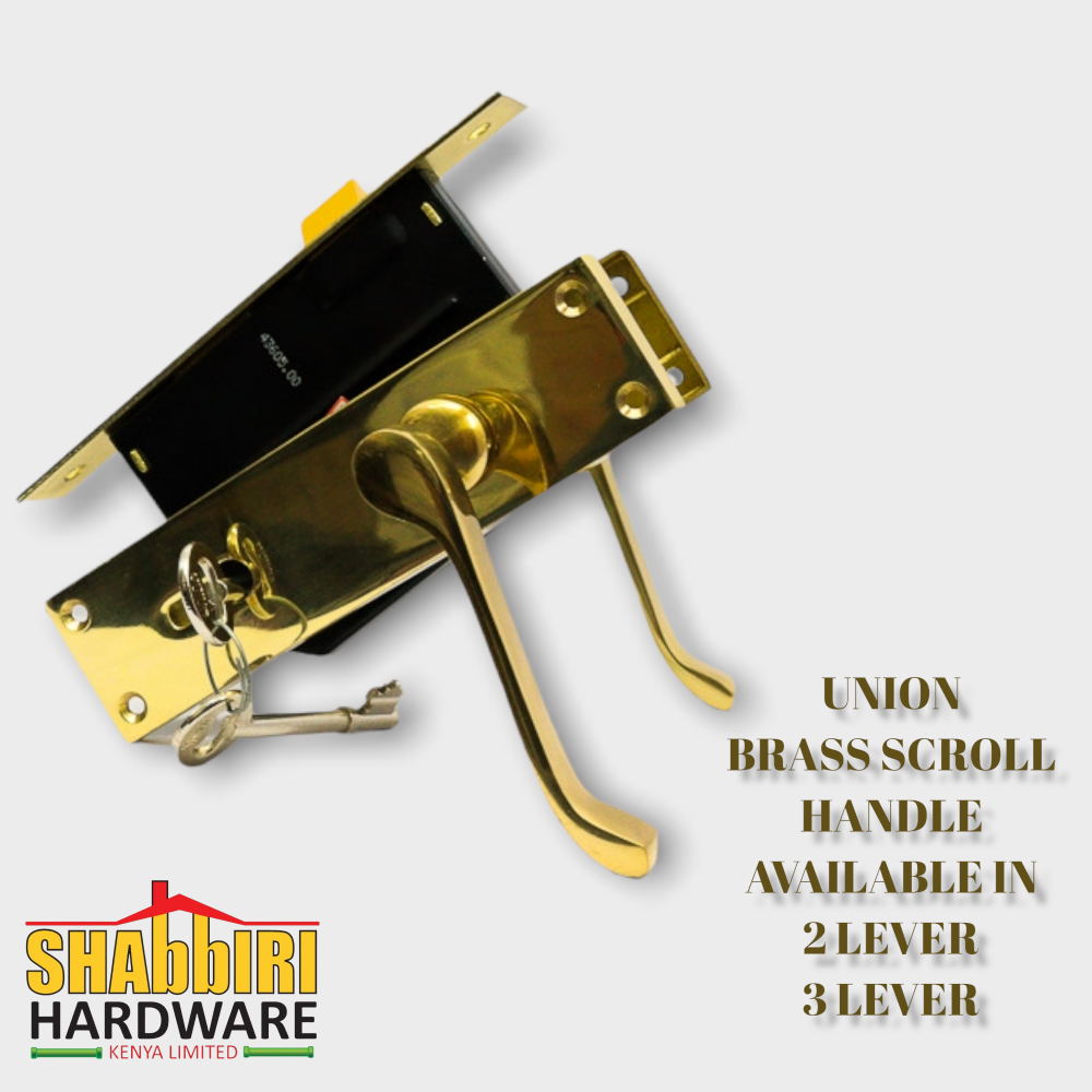 UNION Mortice Lock with Scroll Brass Handle – Elegant & Secure Door ...