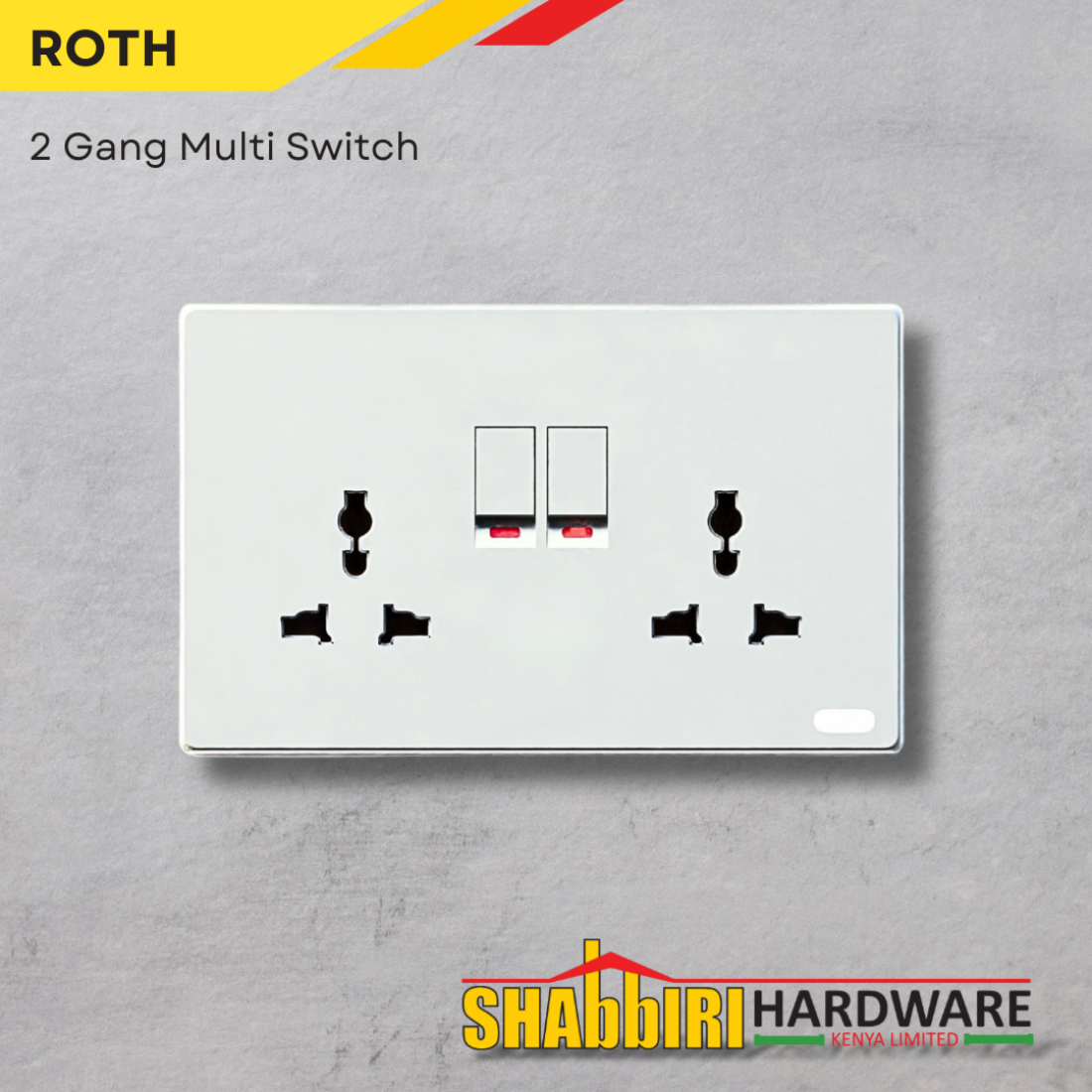 Modern Twin Socket – White Finish | Shabbiri Hardware Kenya