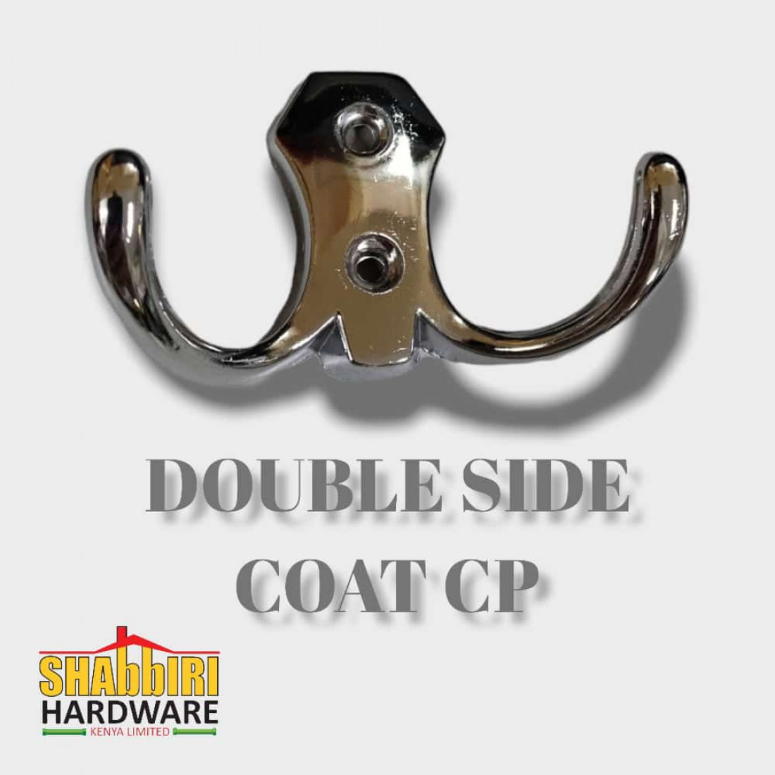 Double Coat Hook Chrome – 56 mm Wall Hook | Shabbiri Hardware Kenya